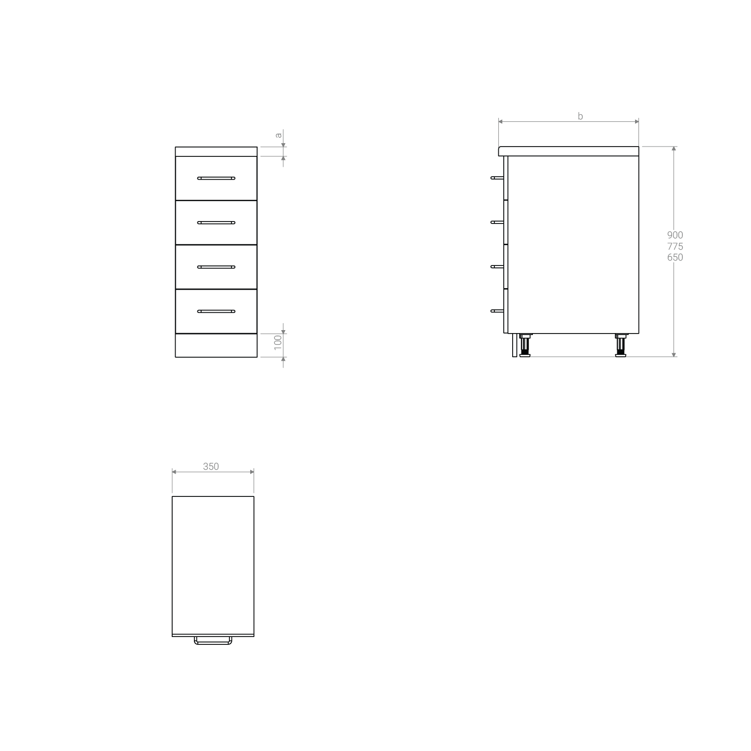 Drawer Unit, 350mm wide