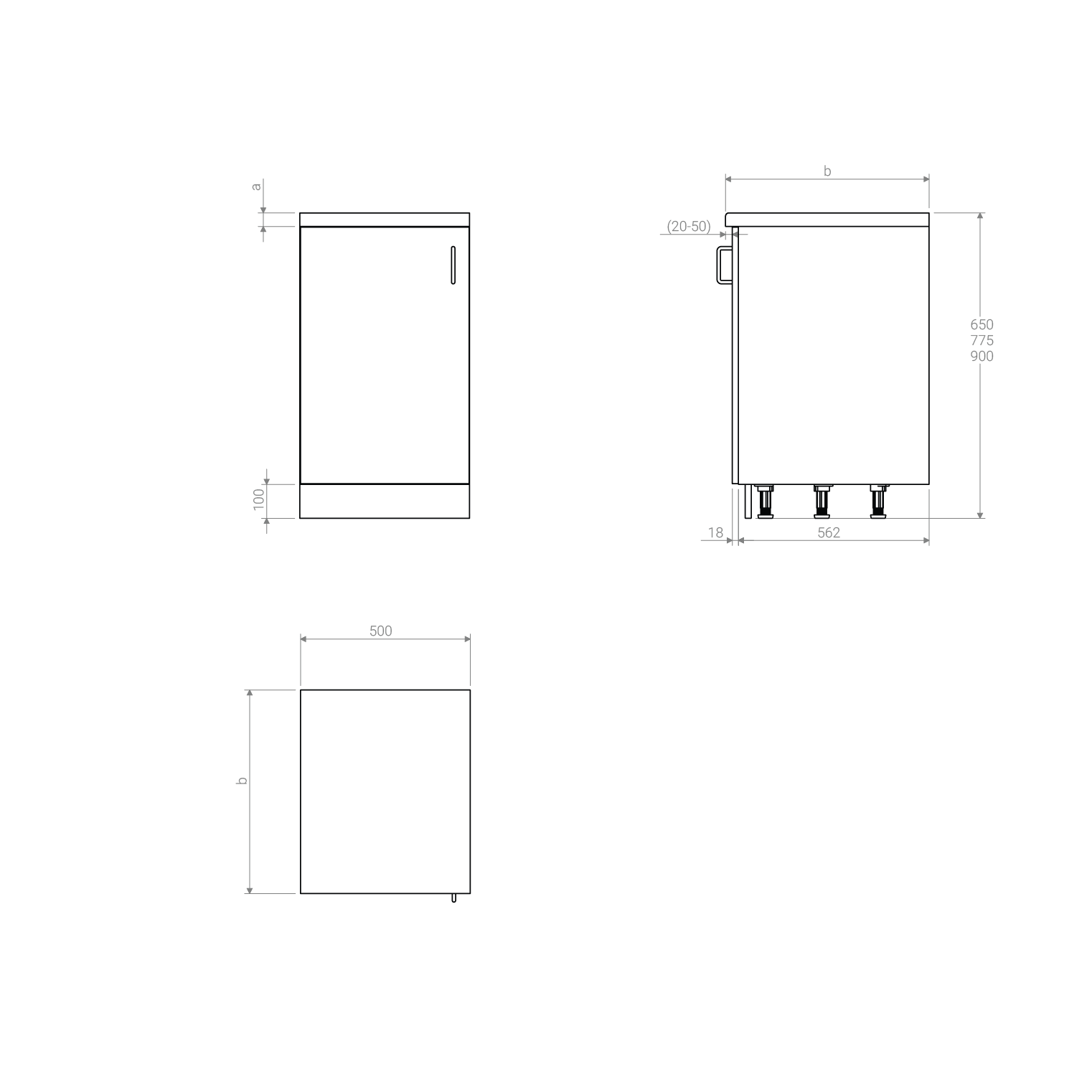 Base Cupboard Unit, 500mm wide