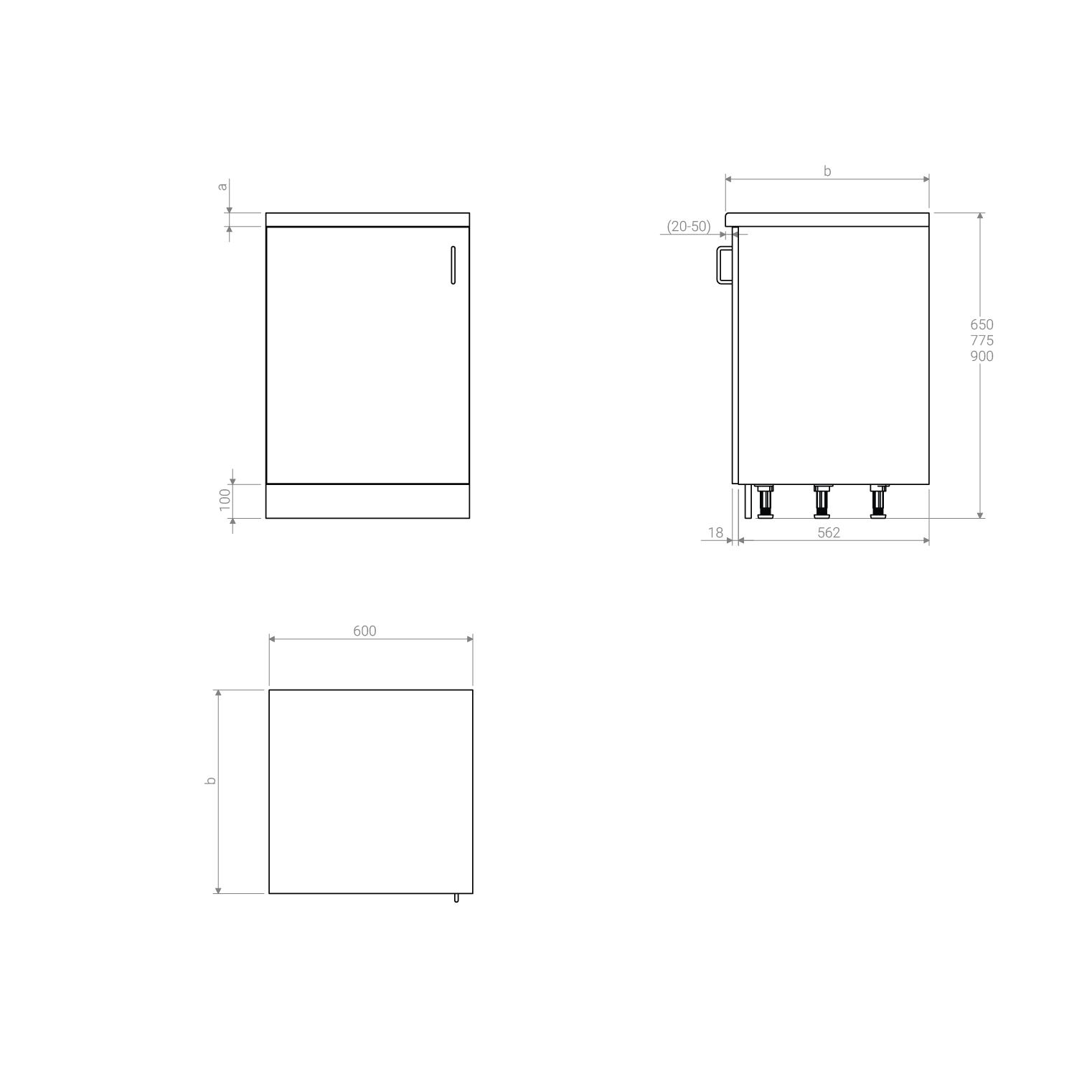 Base Cupboard Unit, 600mm wide