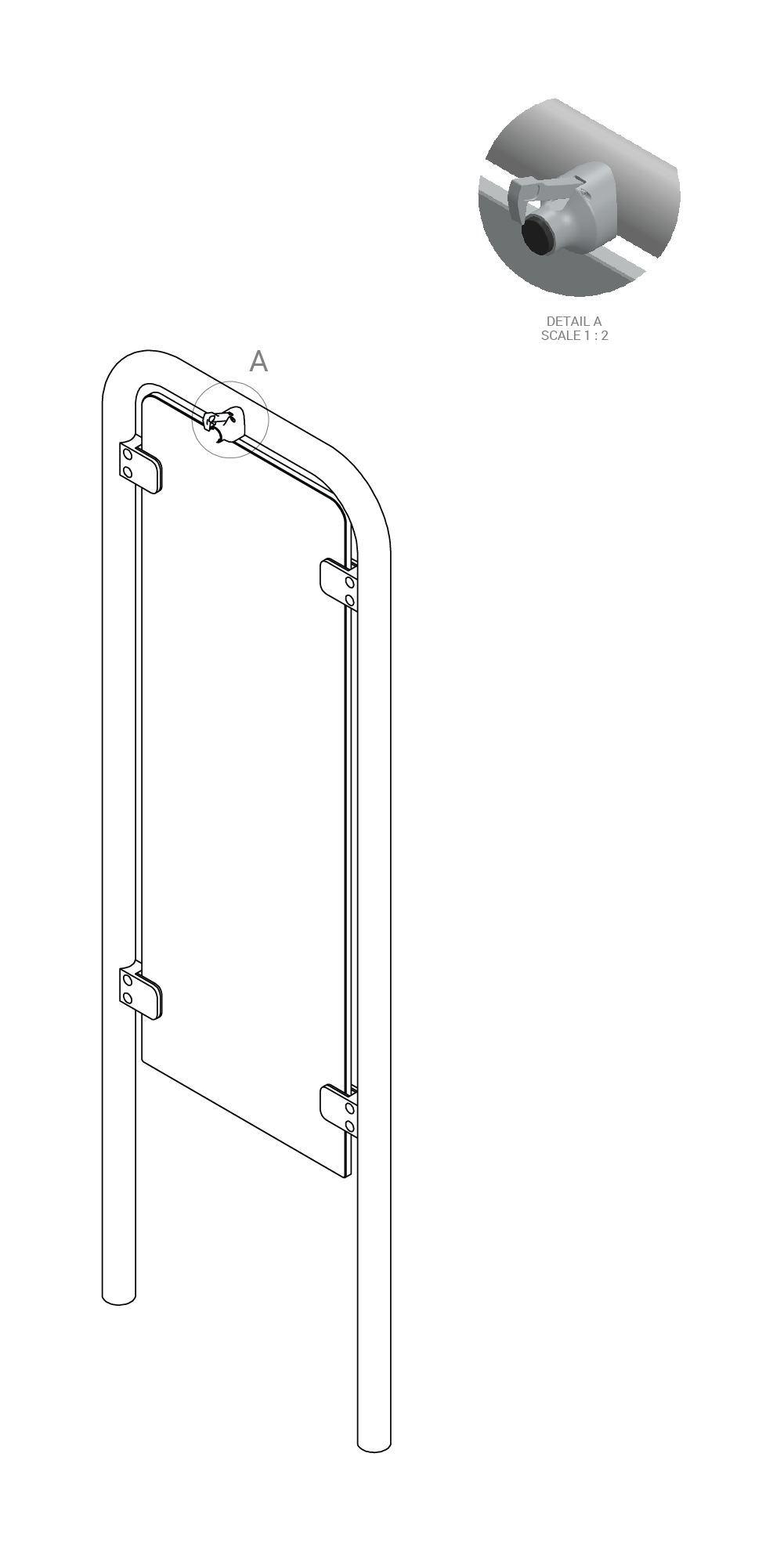 Door Restrainer with a glass infill panel & standard catch