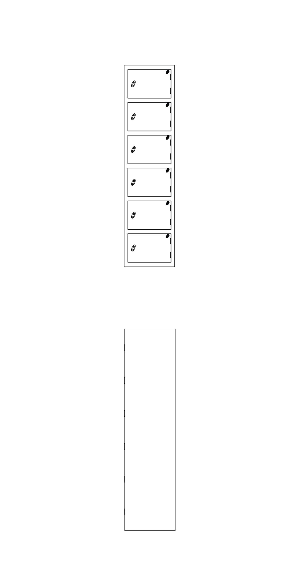 Standard six tier locker