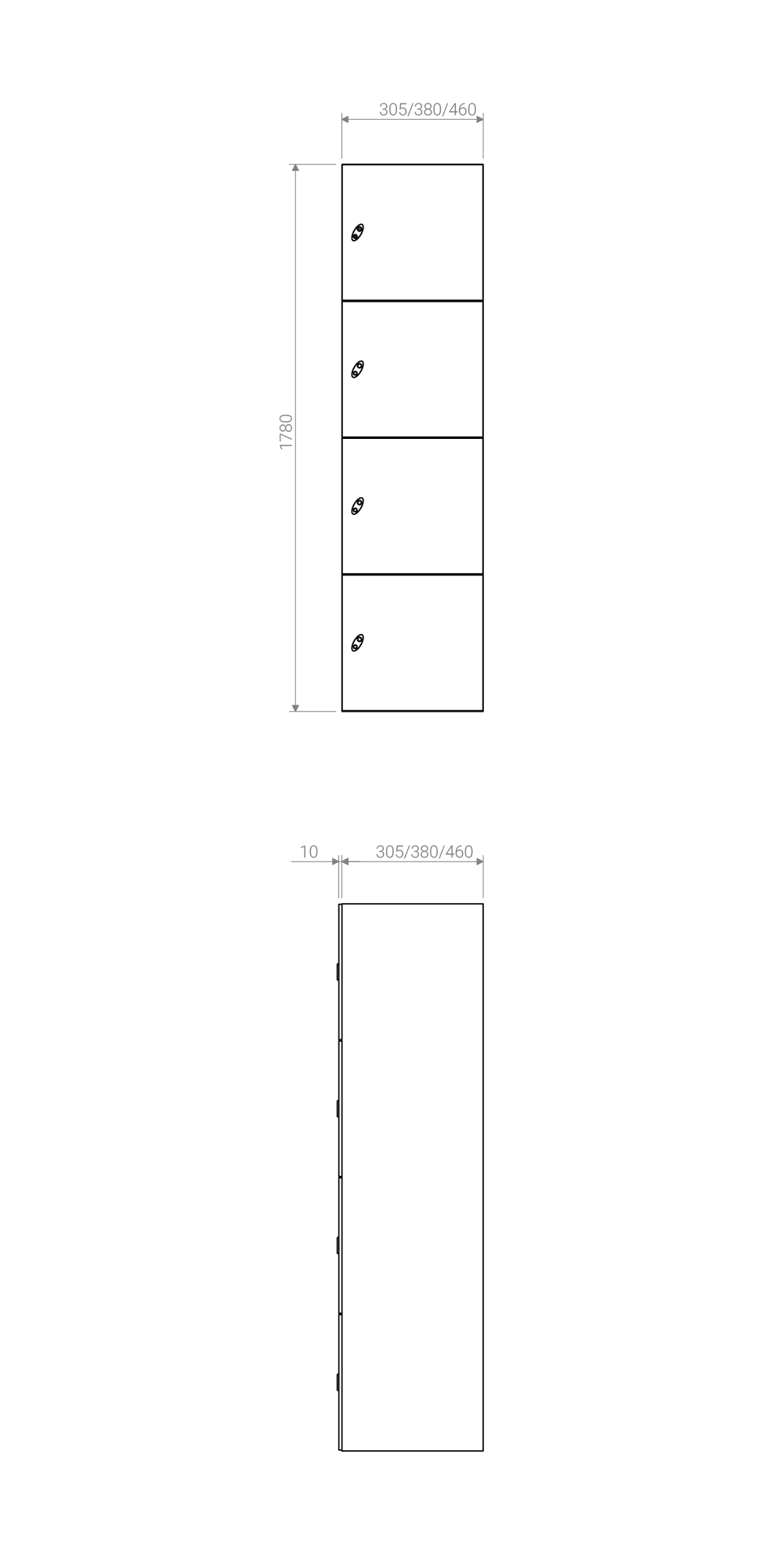 Four tier timber faced locker