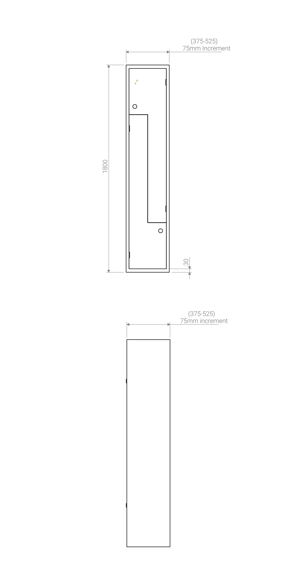 Two compartment 'Z' locker