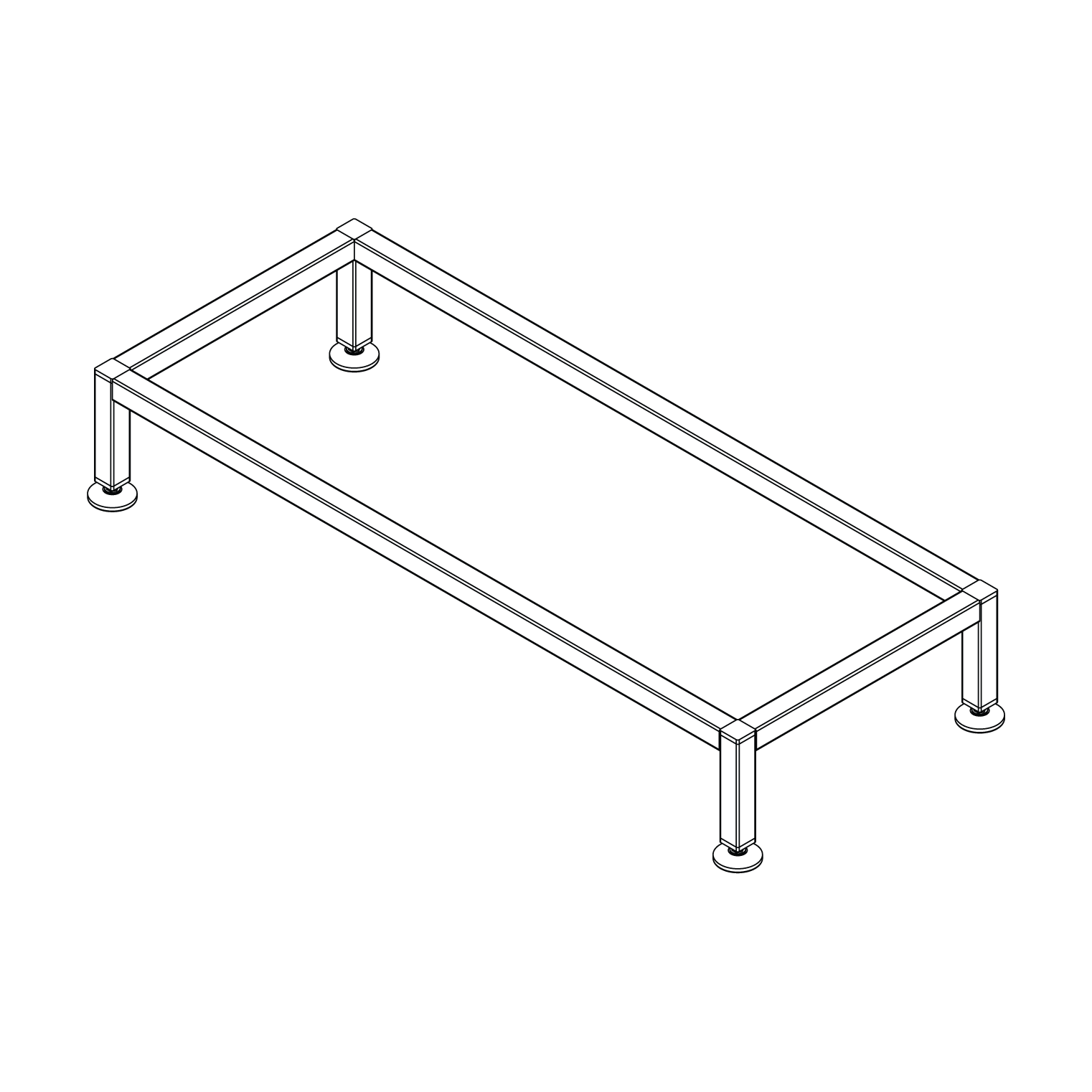 Peninsular low level locker support stand