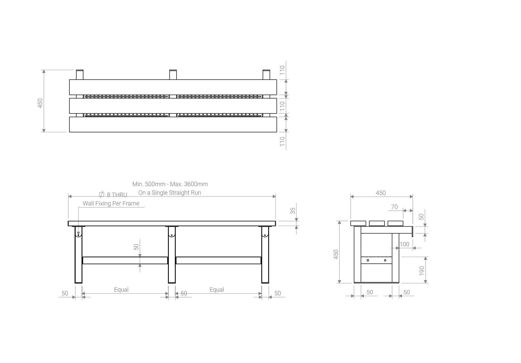 Prison Grade Wall Unit with Shoe Shelf