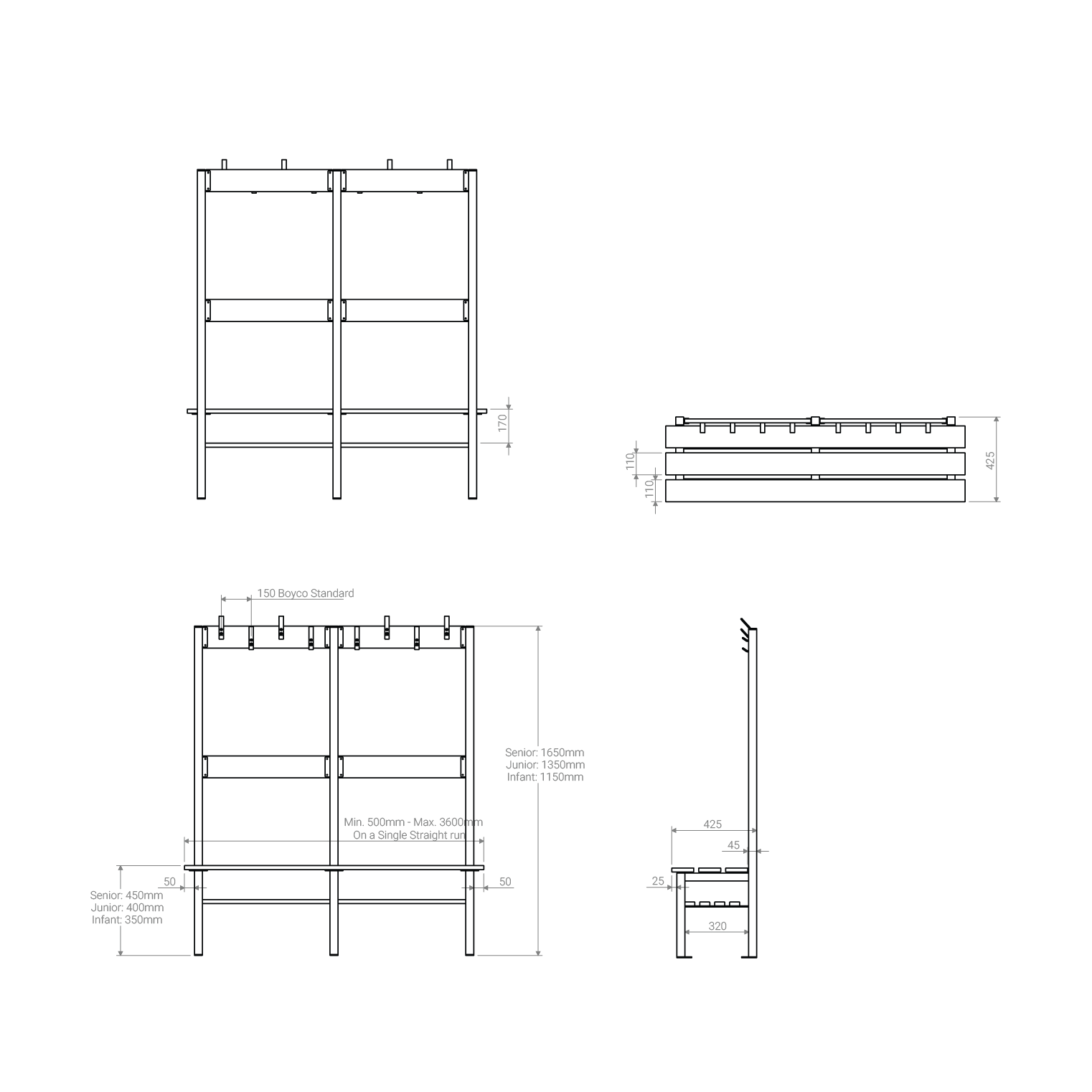Single-Sided Island Unit with Peg Rail & Backrest