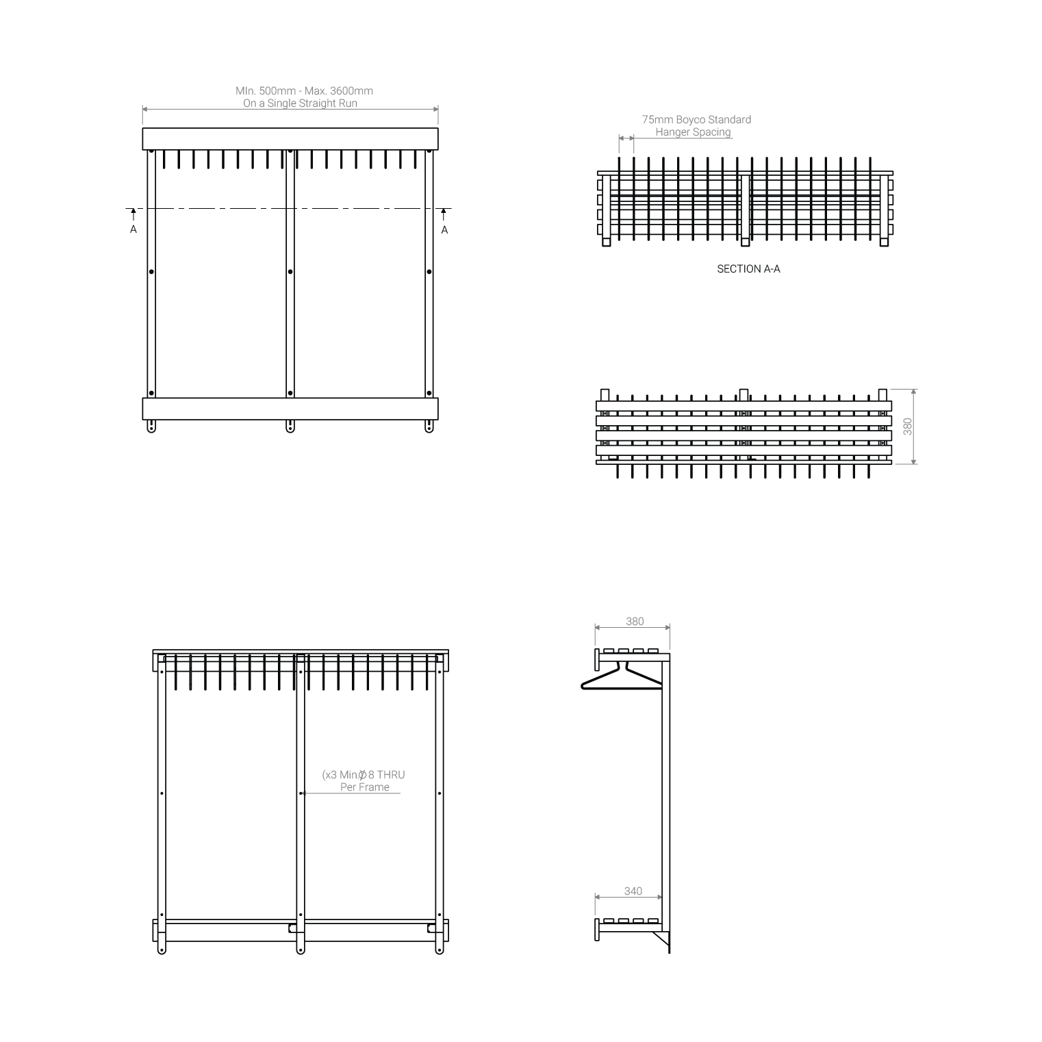 Cantilever Coat Hanger Unit