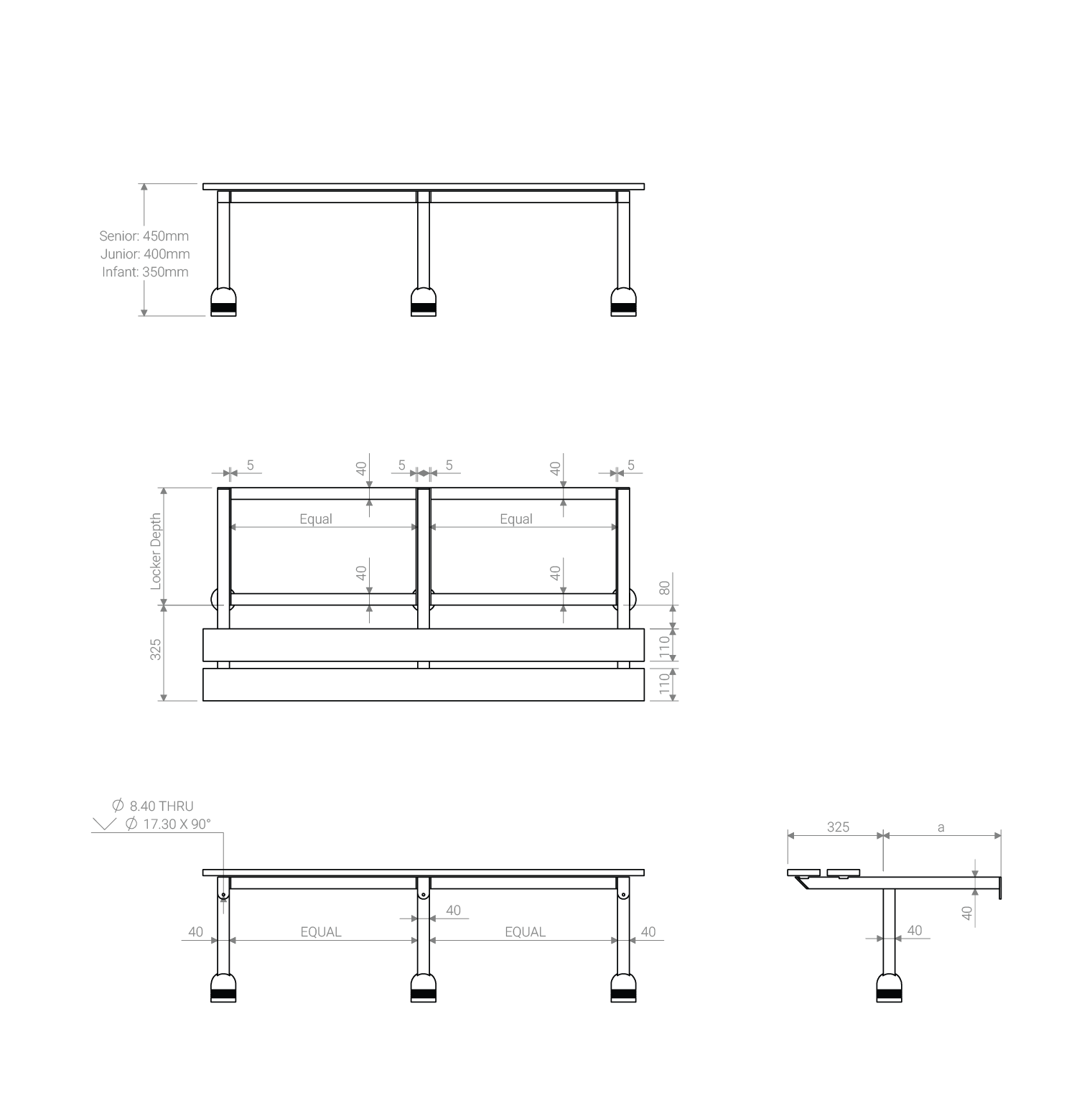 Locker Support Bench