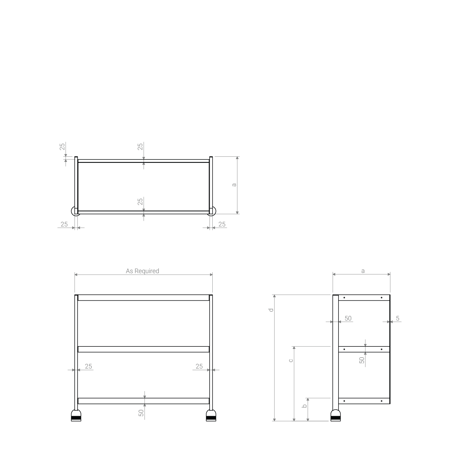 3 tier wall fixed heavy duty racking system