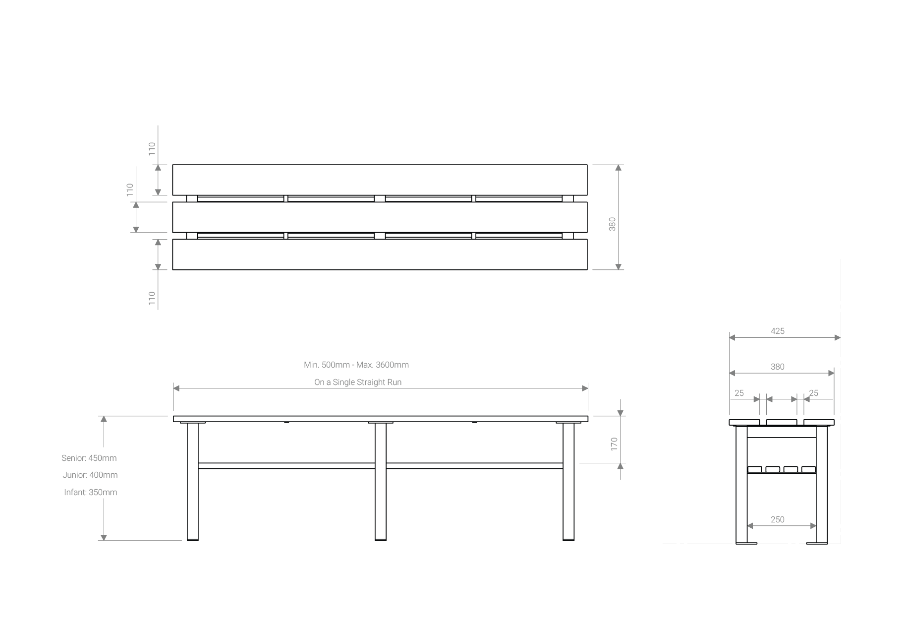 Freestanding Bench Unit
